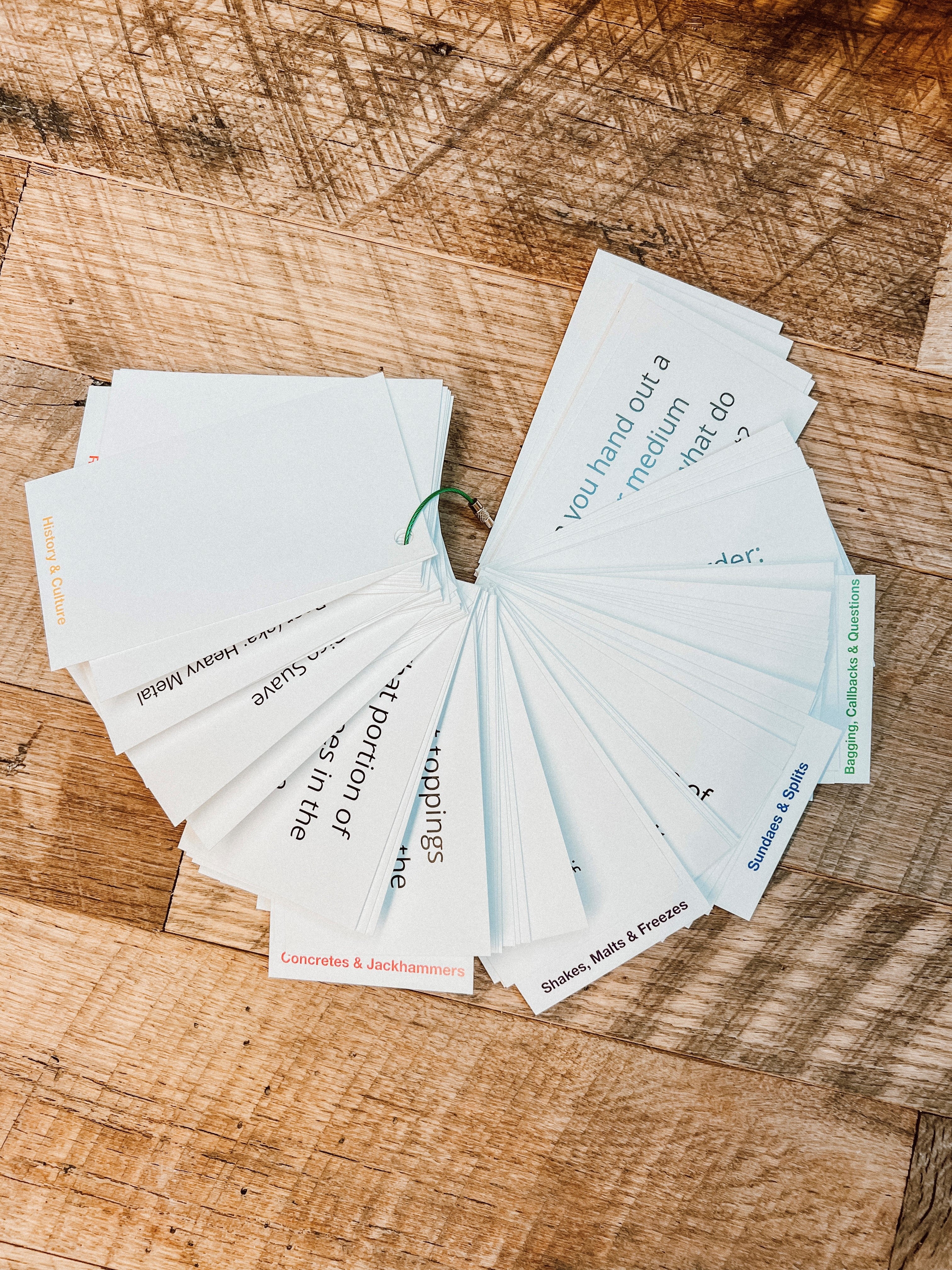 Training Flash cards – Andy's Frozen Custard Shop