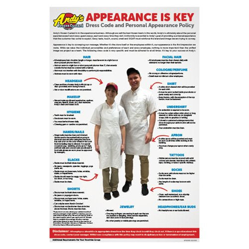 Dress Code Poster – Andy's Frozen Custard Shop